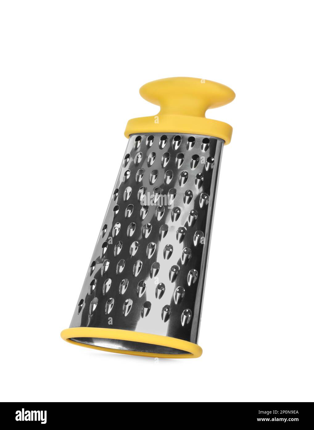 Stainless steel grater on white background. Kitchen utensil Stock Photo ...