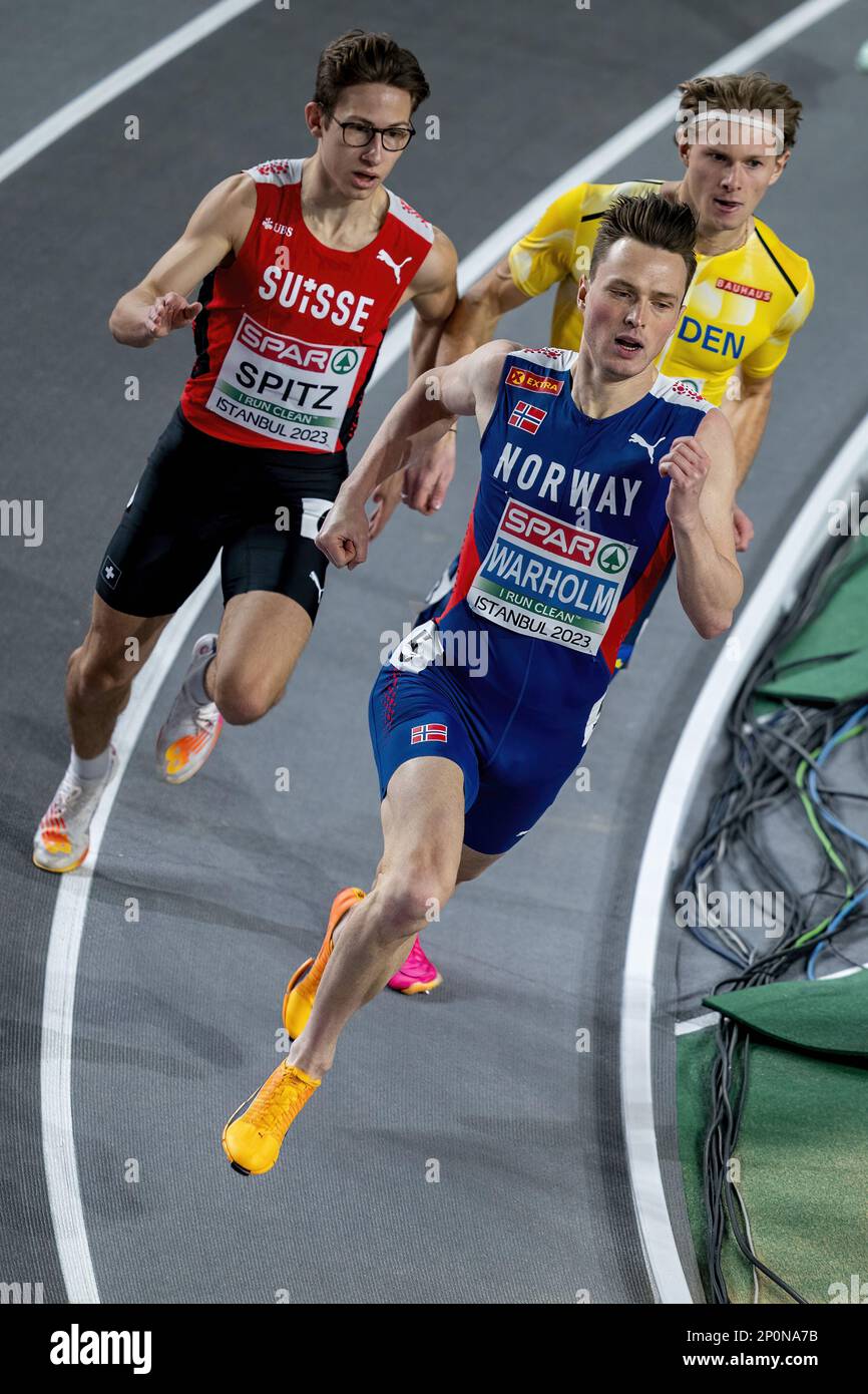 ISTANBUL - 03/03/2023, Karsten Warholm in action at 400 meters on the ...