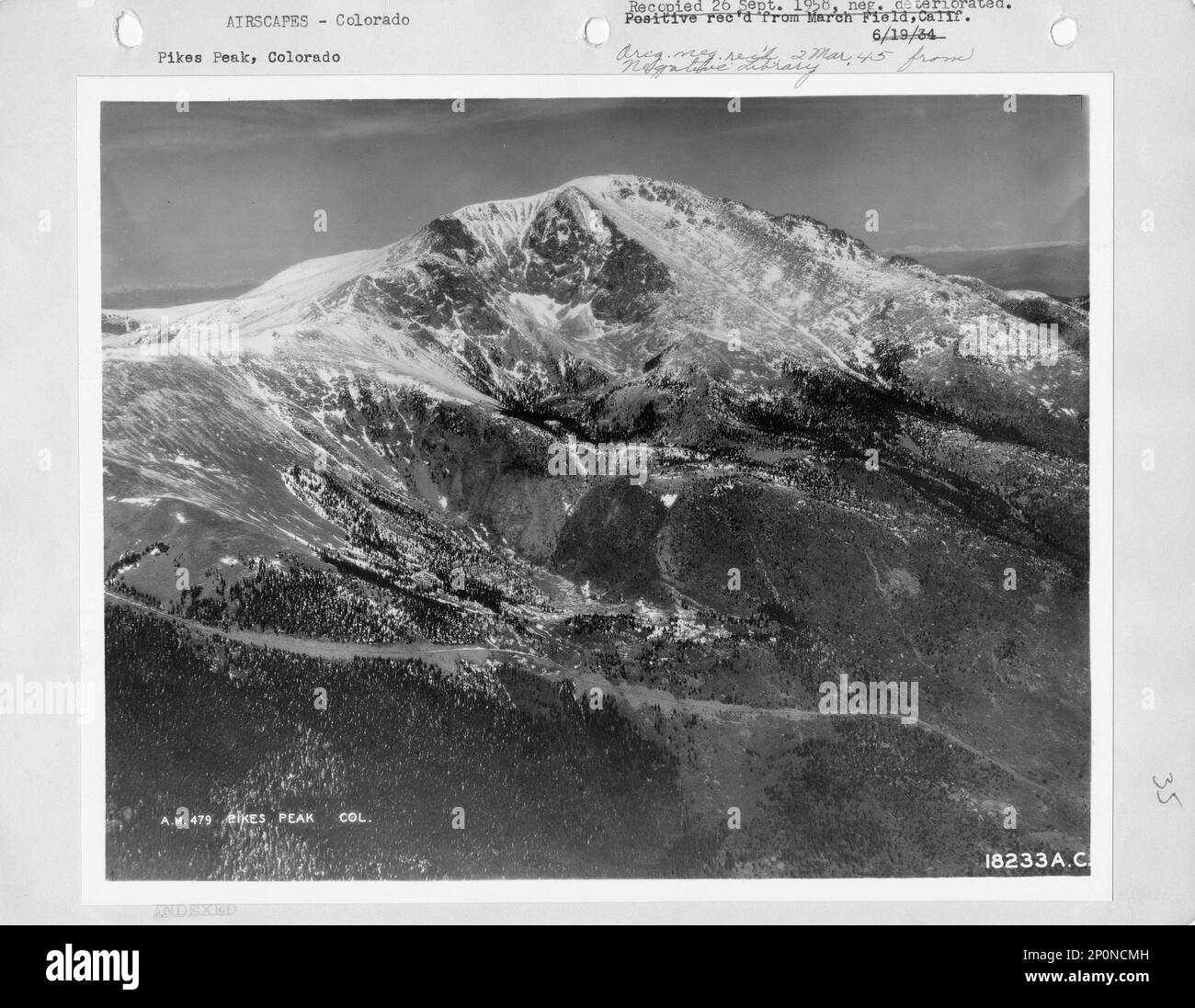 Colorado - Pikes Peak, Aerial Photograph Stock Photo - Alamy