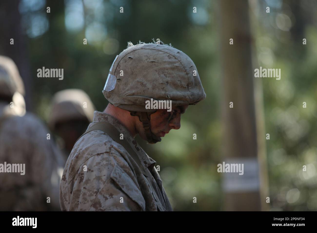 Recruits with Kilo Company, 3rd Recruit Training Battalion, conduct the ...