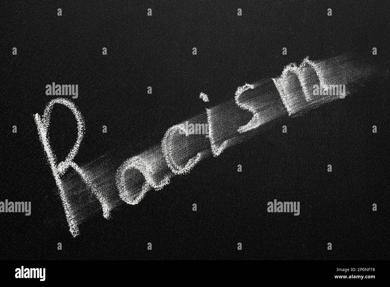 Word Racism written with chalk on blackboard Stock Photo - Alamy