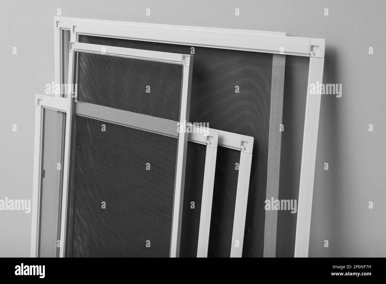 Set of window screens on light grey background Stock Photo - Alamy