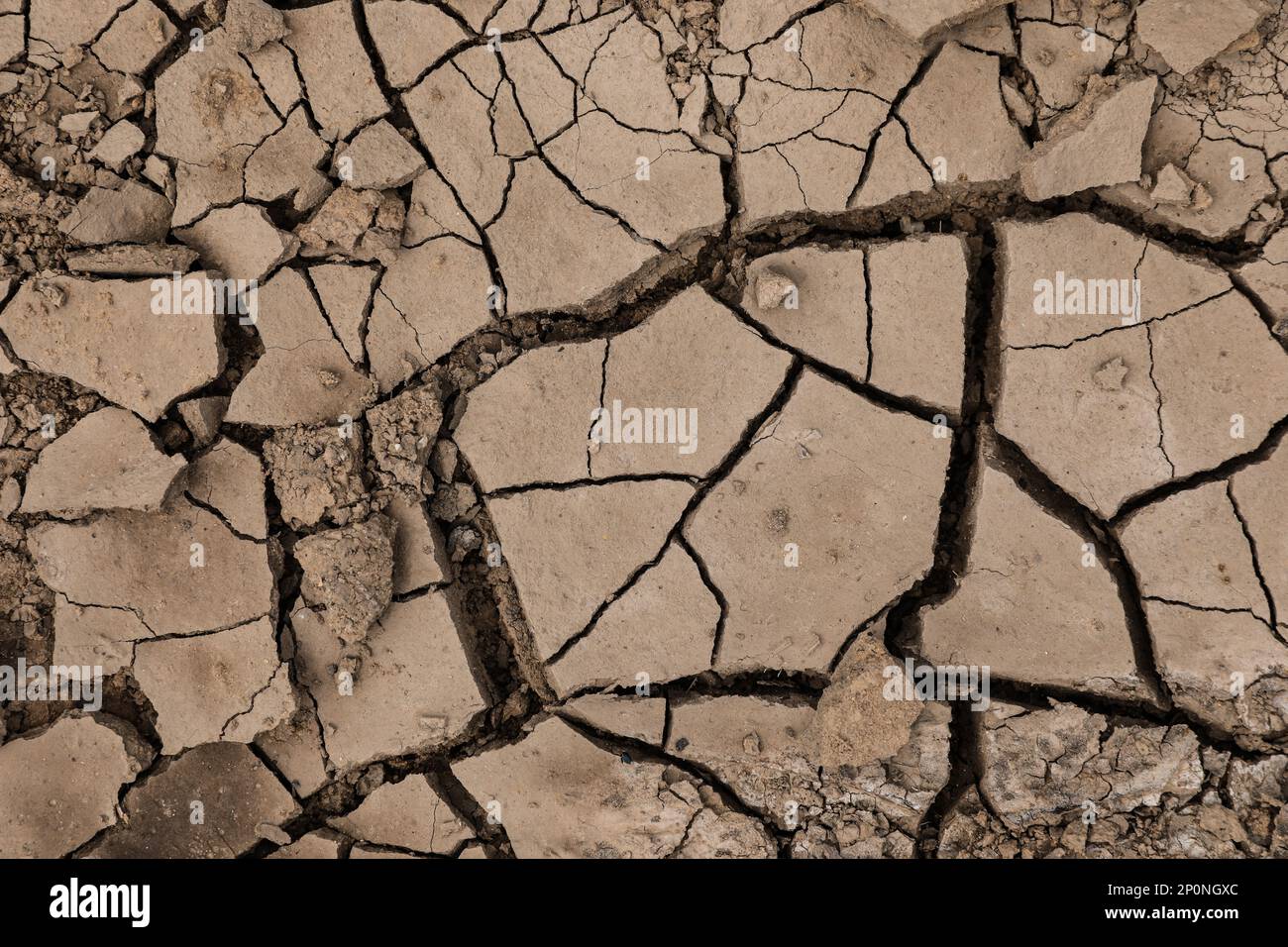 Dry textured ground surface as background, top view. Thirsty soil Stock ...