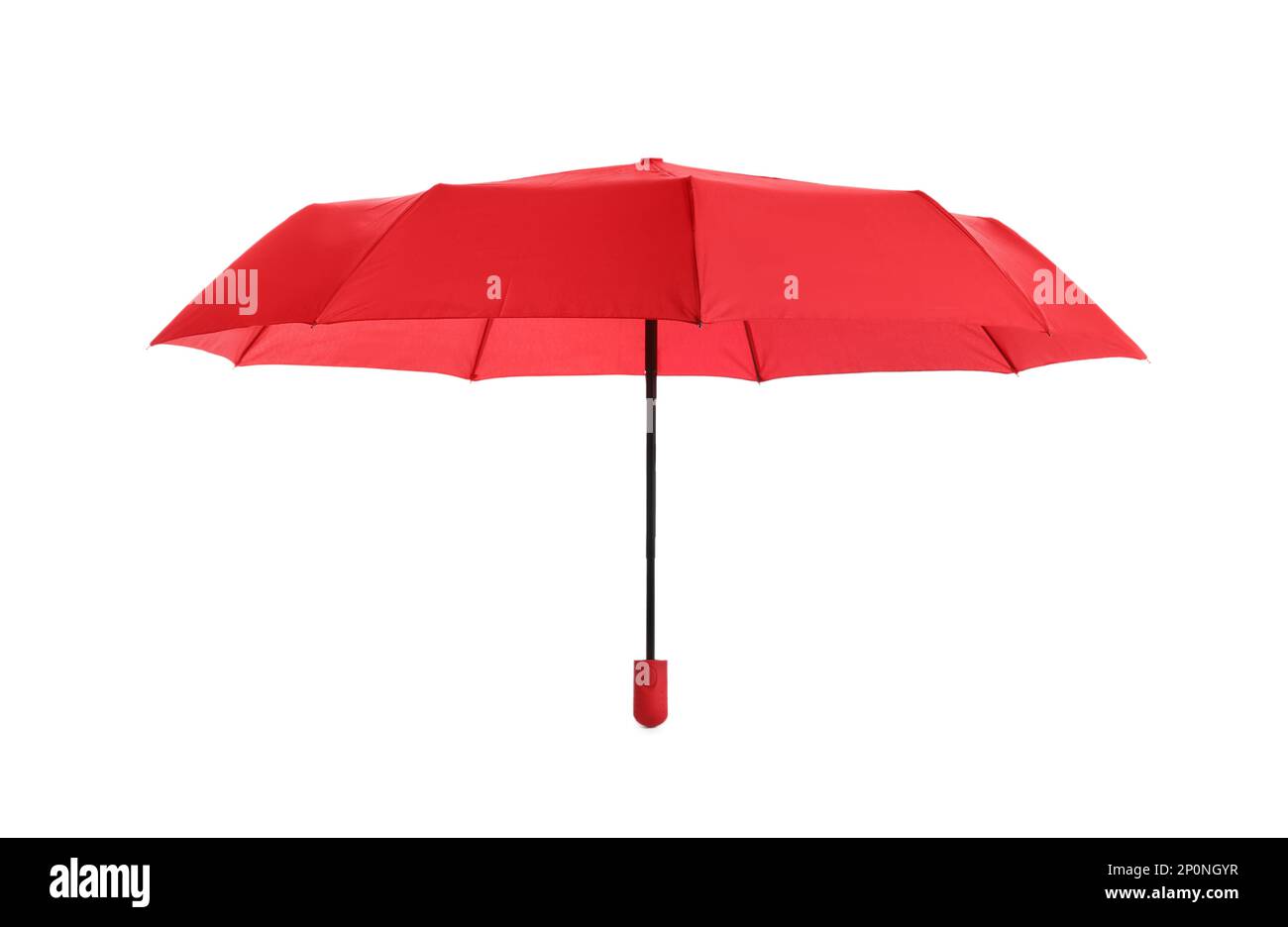 Stylish open red umbrella isolated on white Stock Photo - Alamy