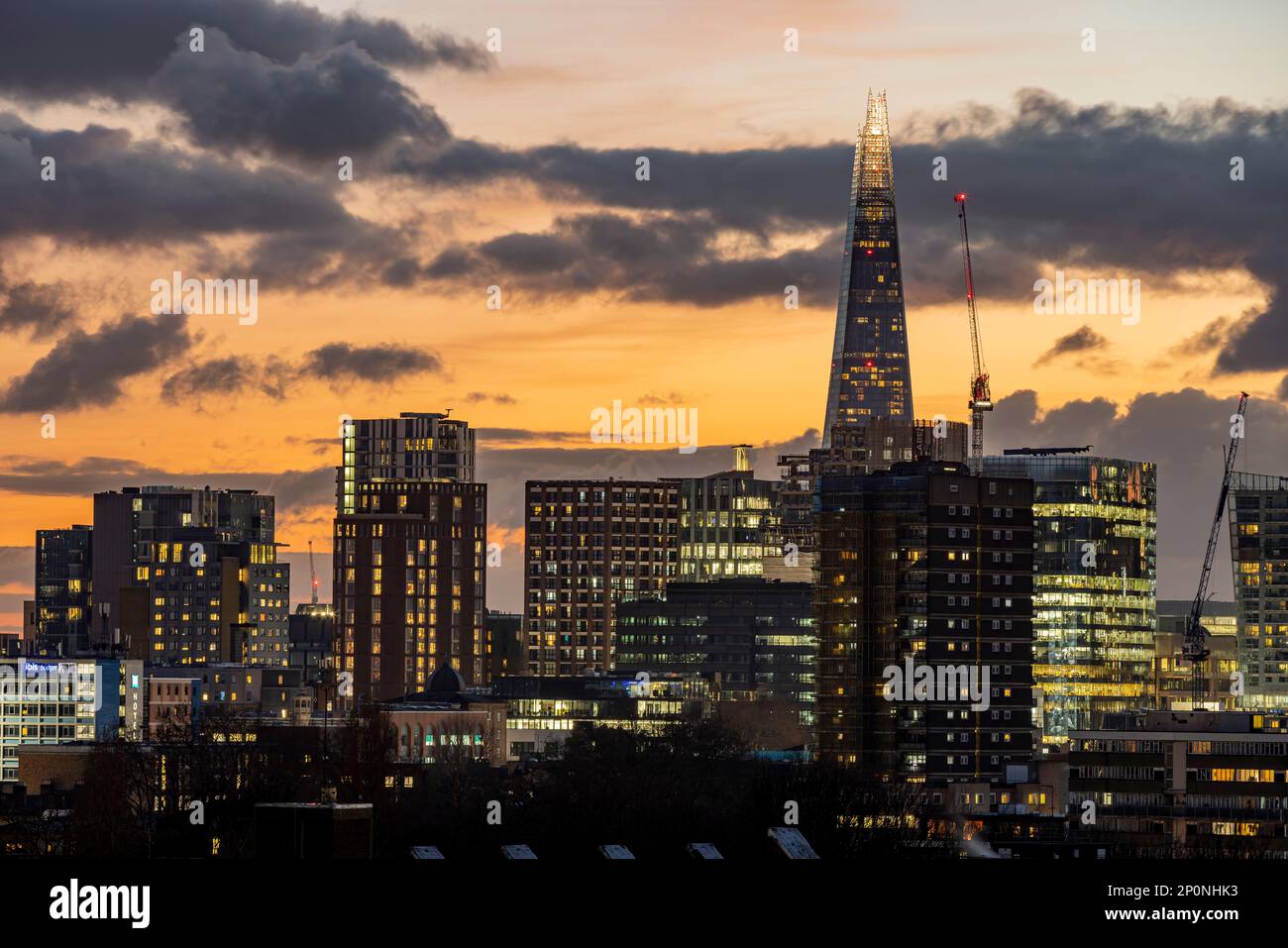 London Skyline Views, City Scape, Evening Sunset Stock Photo - Alamy