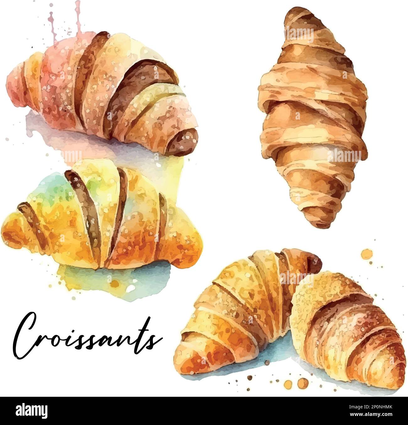 vector watercolor baking. It can be used for card, postcard, menu Stock ...