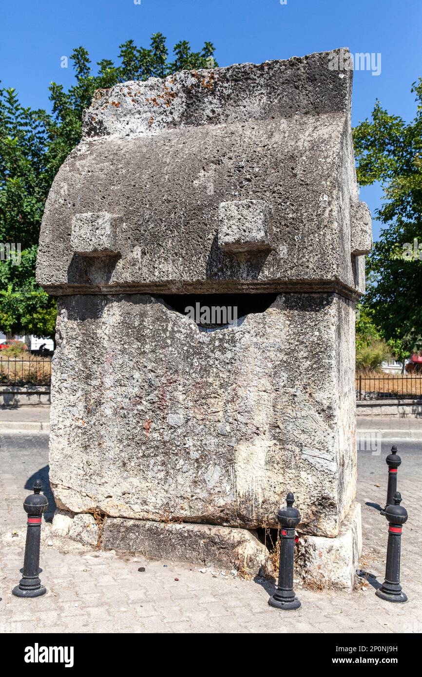 Ancient rock tombs and sarcophagi in Telmessos city, Fethiye, Mugla ...