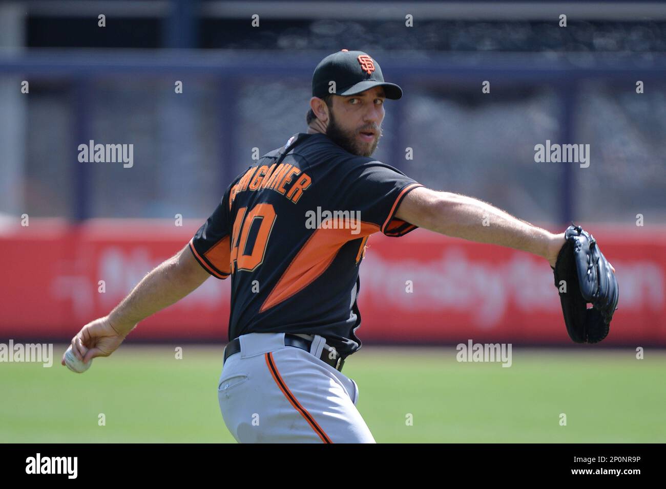 San Francisco Giants pitcher Madison Bumgarner (40) during pre-game ...