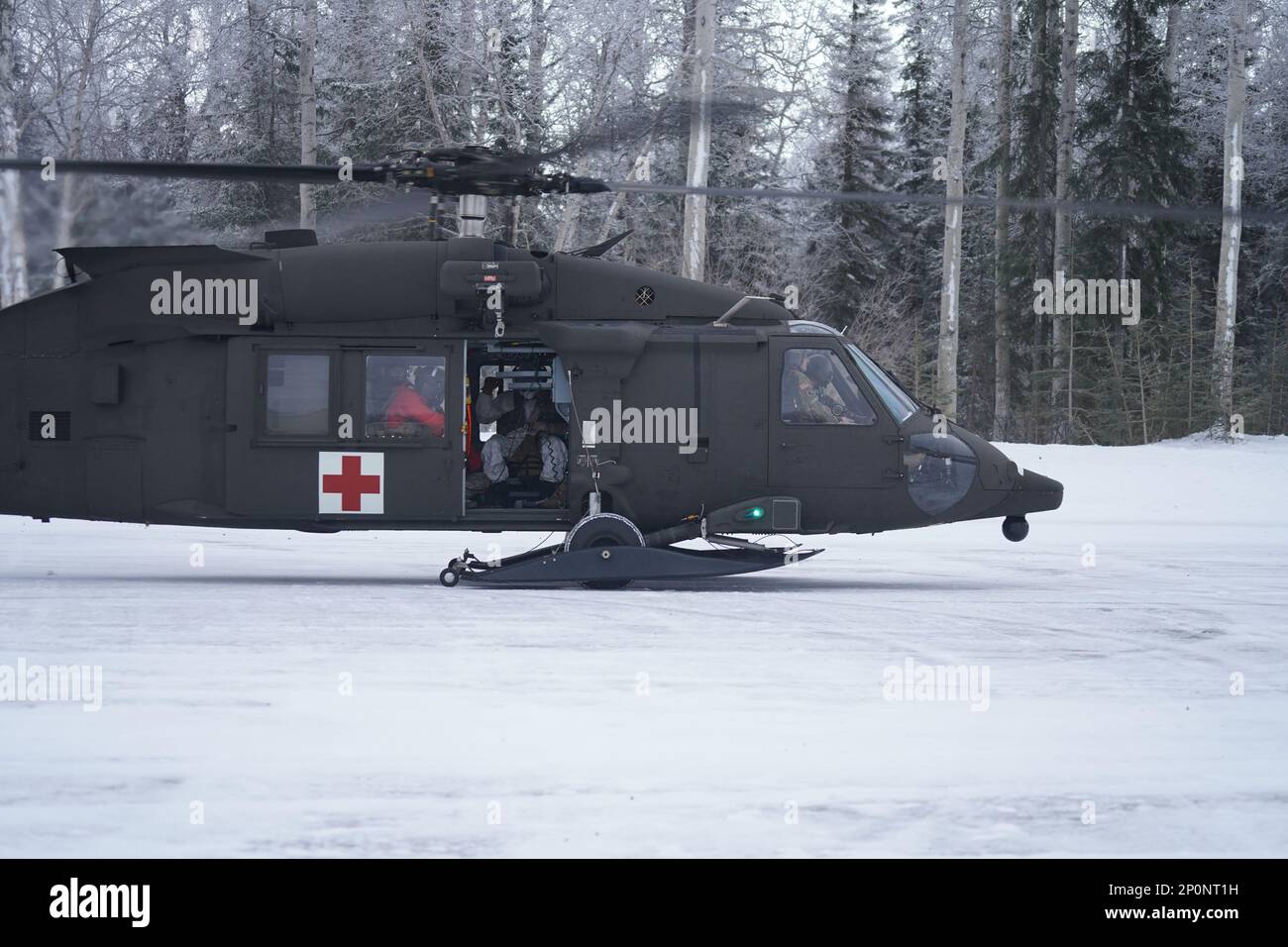 An Alaska Army National Guard HH-60M Black Hawk helicopter, assigned to ...