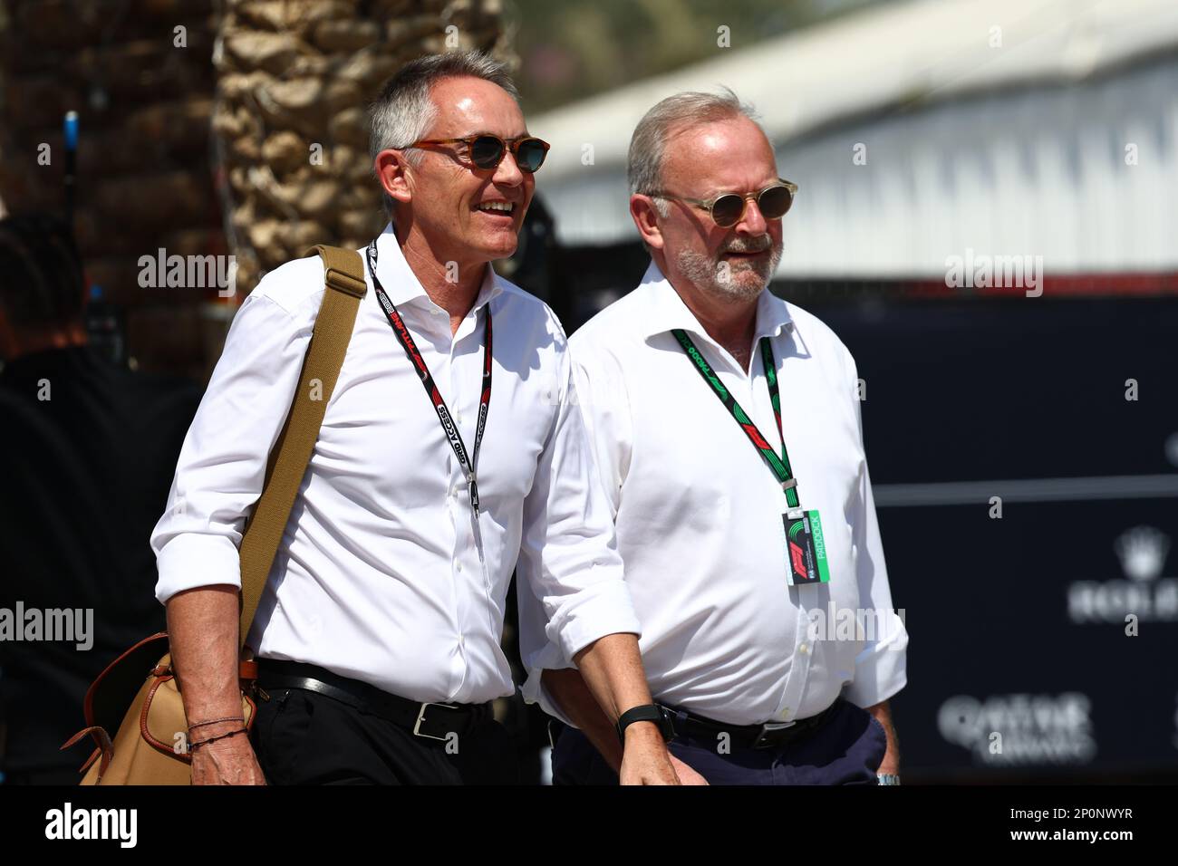 Sakhir, Bahrain, 03/03/2023, (L to R): Martin Whitmarsh (GBR) Aston ...