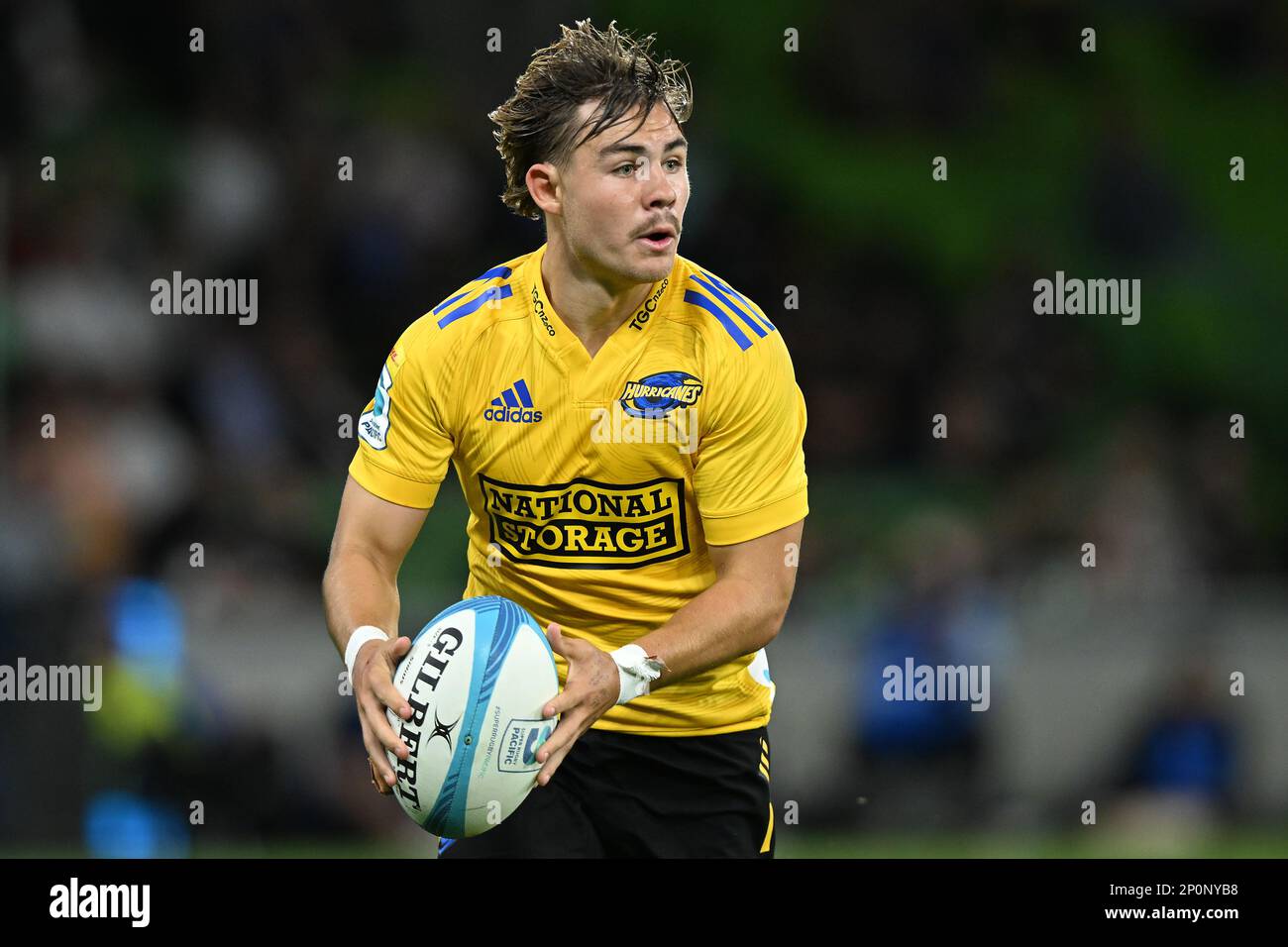 Aidan Morgan of the Hurricanes in action during the Super Rugby Pacific ...