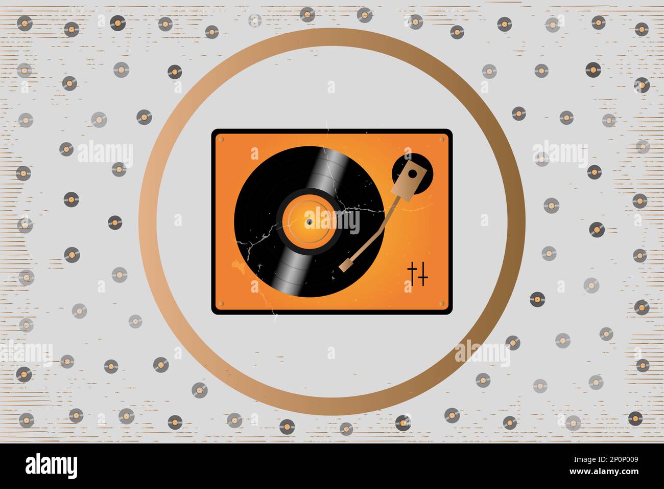 Find the perfect sound - abstract retro vinyl record player on ...