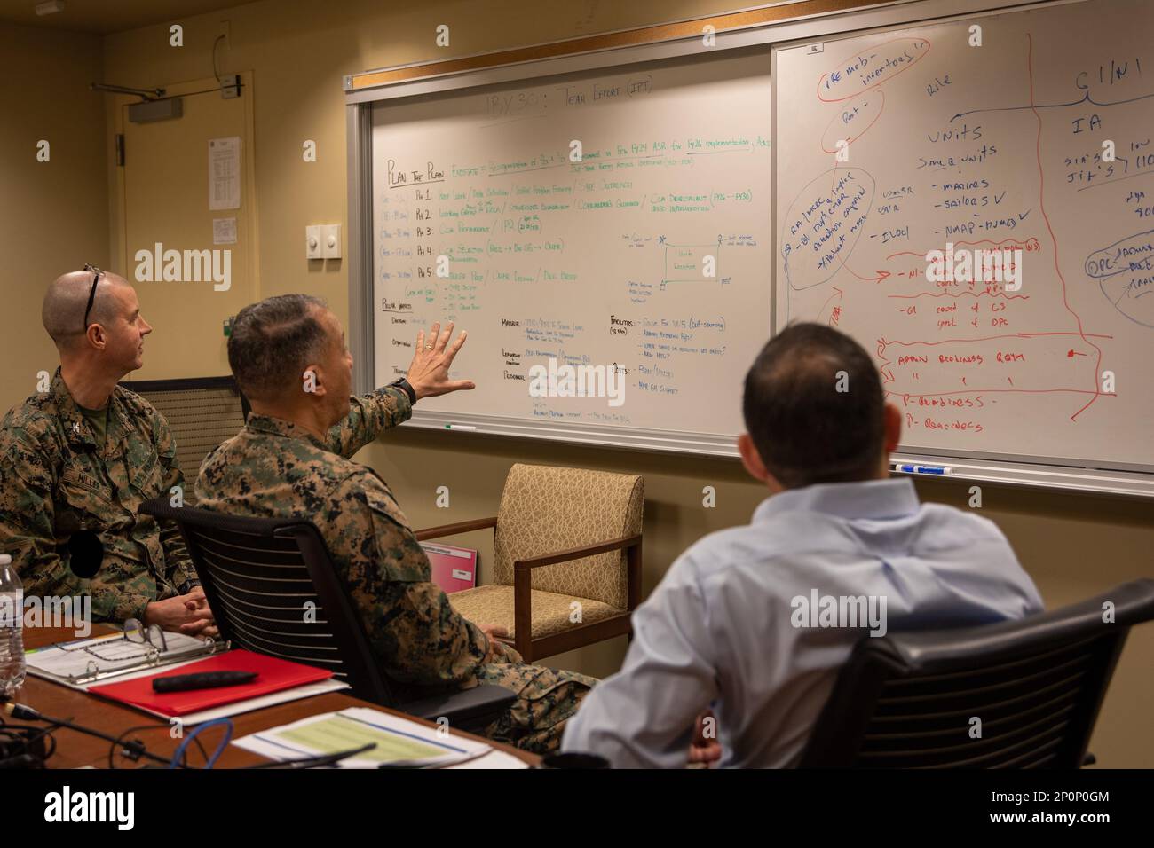U.S. Marines and civilian employees with Marine Forces Reserve meet ...