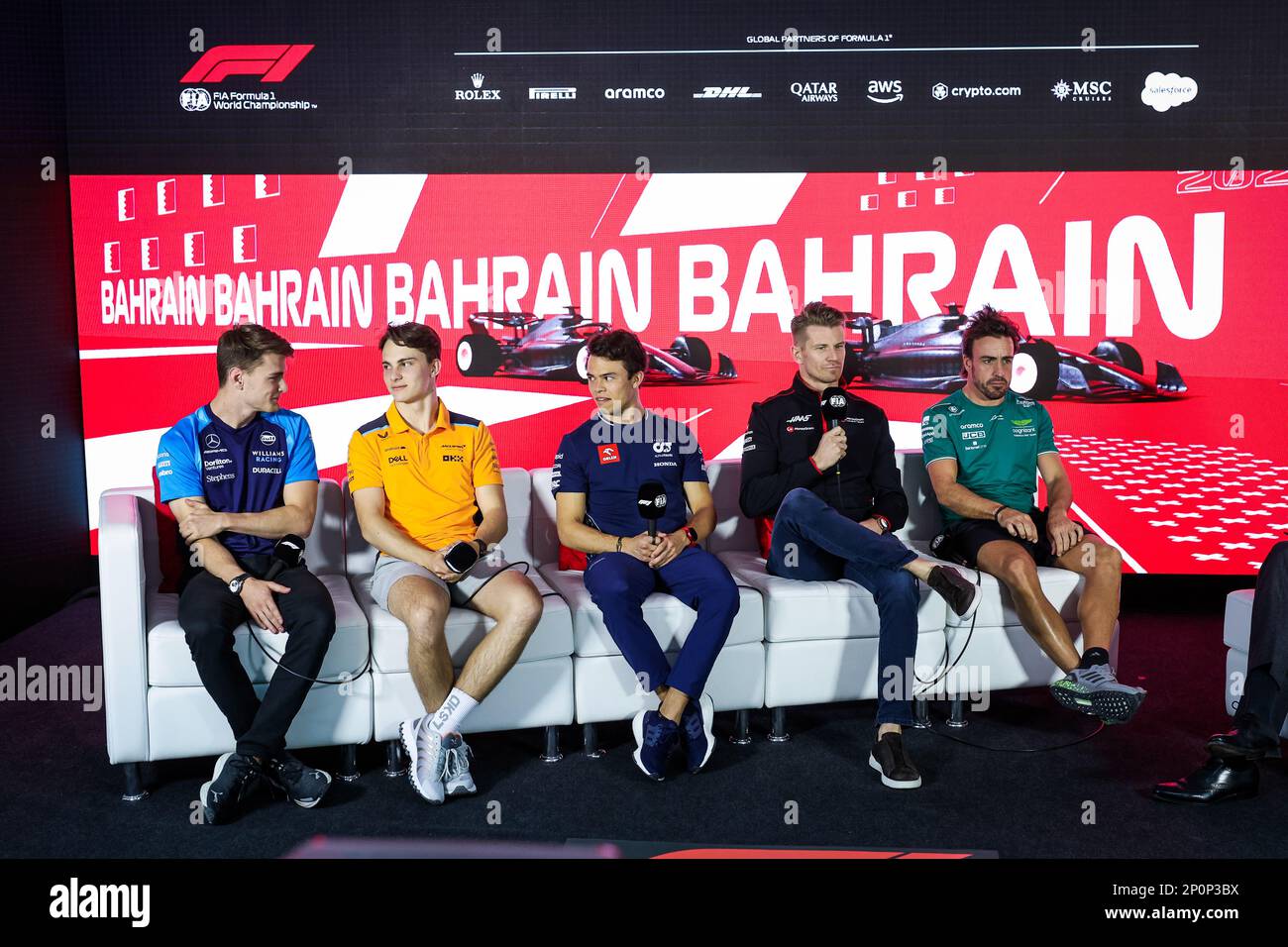 Sakhir, Bahrain - 02/03/2021, Press conference: SARGEANT Logan (usa), Williams Racing FW45 ...