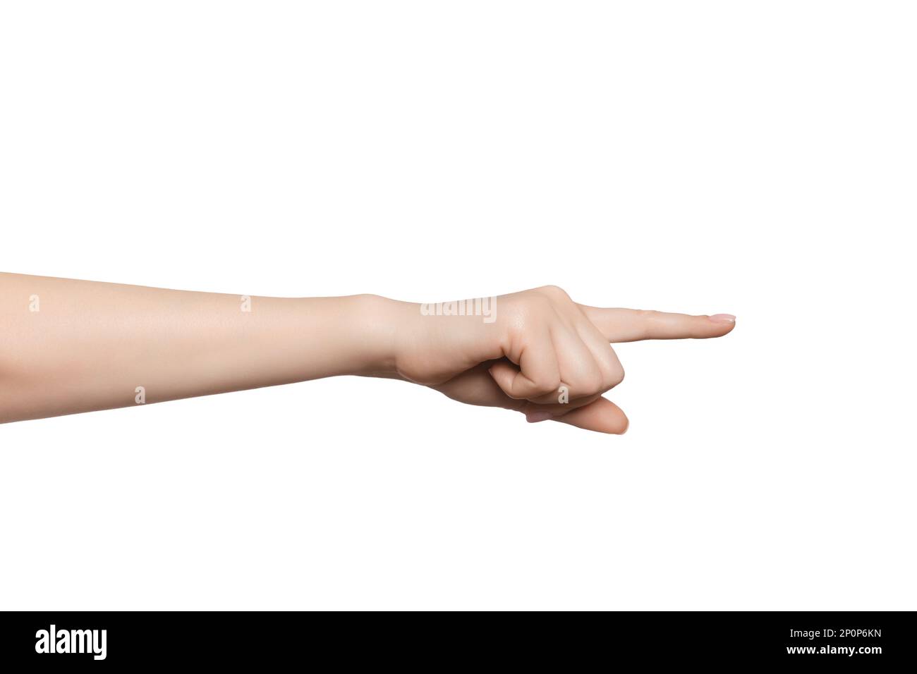 Woman hand pointing right thumb hi-res stock photography and images - Alamy