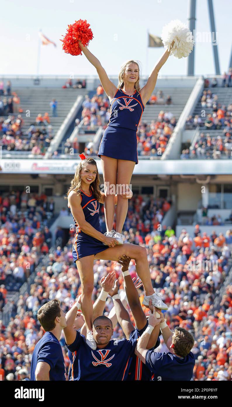 October 29, 2016: UVA Cheerleaders perform during a NCAA football game ...