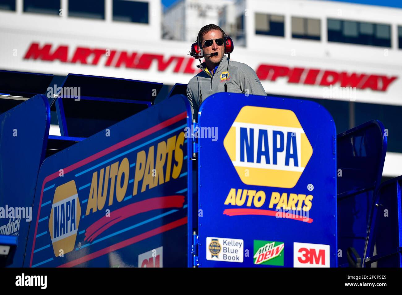 Alan Gustafson, crew chief for Chase Elliott, during practice for the ...