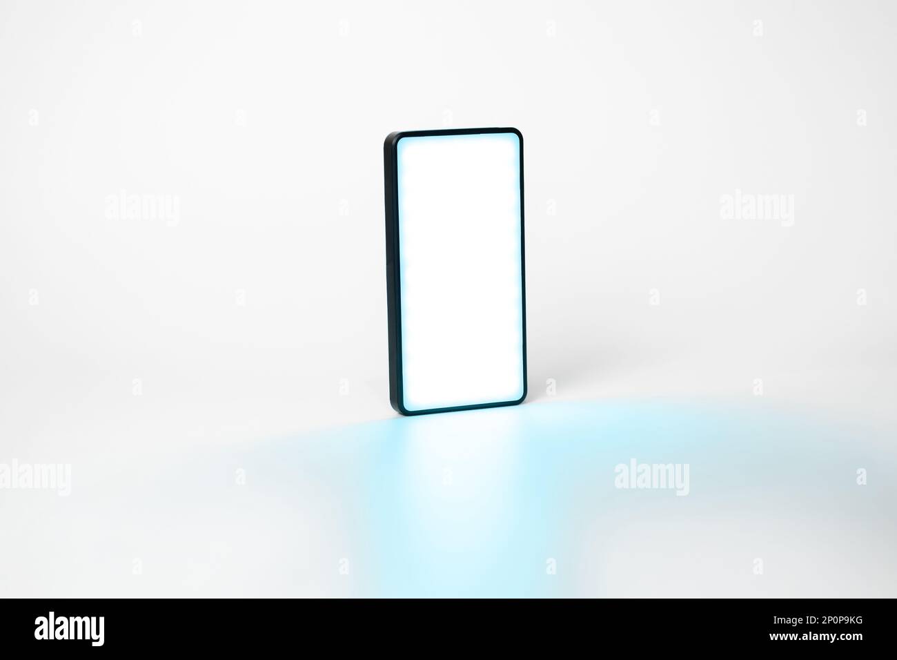 A white rectangular object with a black border on a white background ...