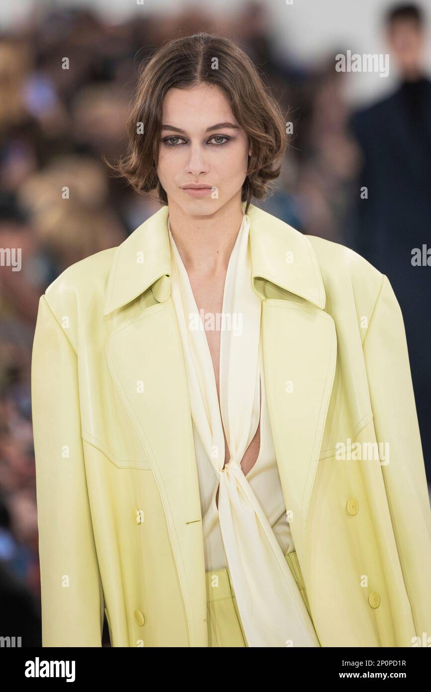 A model wears a creation as part of the Givenchy Fall/Winter 2023-2024 ...