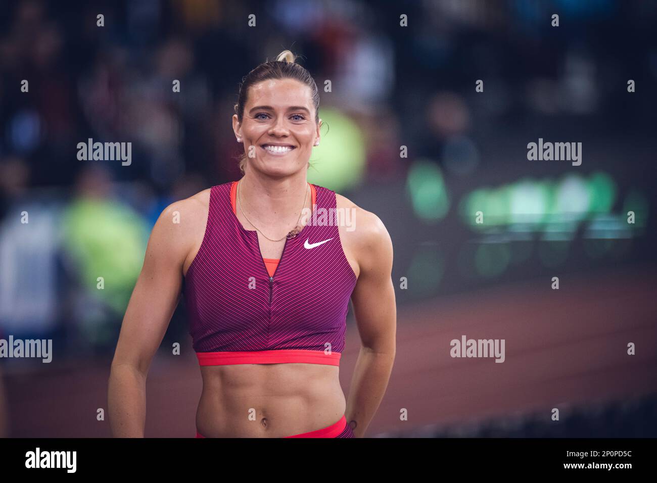 Alysha Newman participating in the Madrid Indoor Tour of Madrid 2023 ...