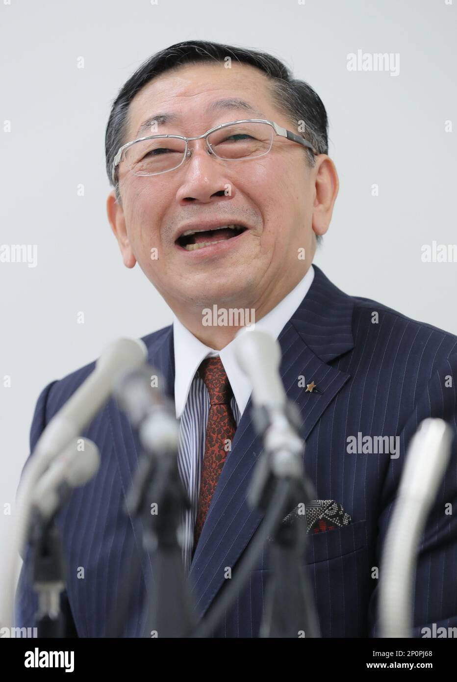 Kyushu Railway Co. President Toshihiko Aoyagi speaks at a press ...