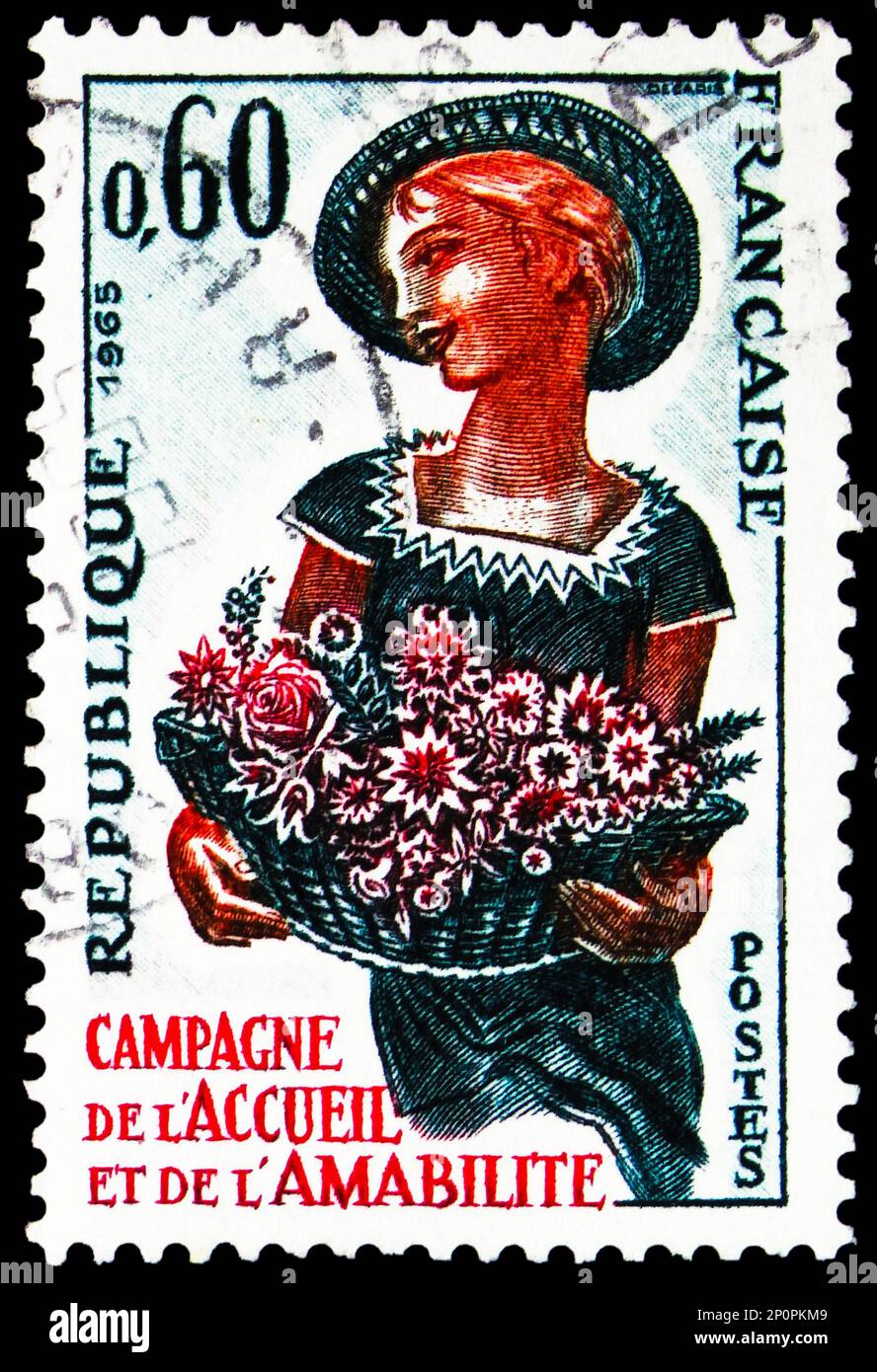 MOSCOW, RUSSIA - FEBRUARY 15, 2023: Postage stamp printed in France ...