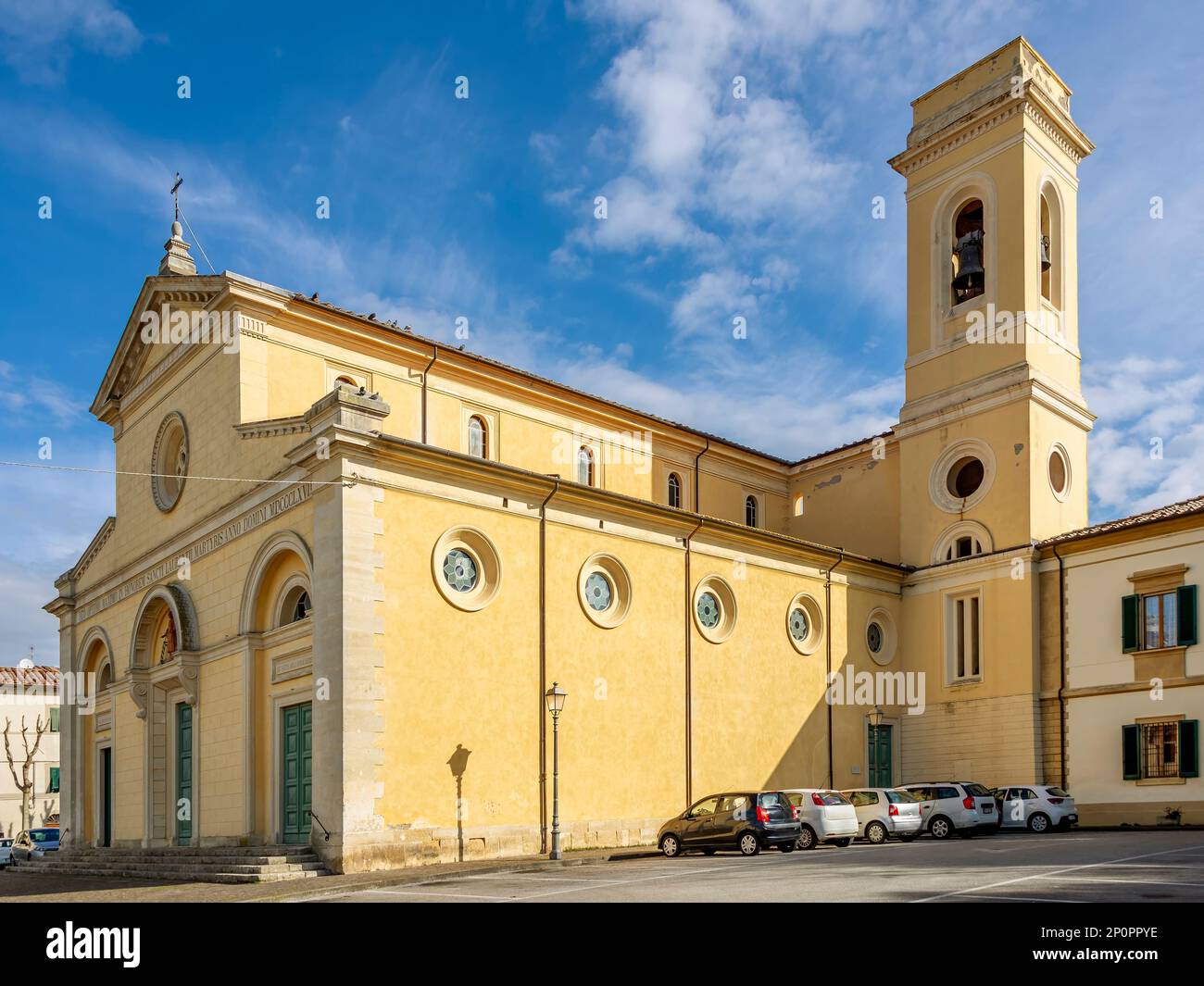The church of San Lorenzo in the historic center of Fauglia, Pisa ...