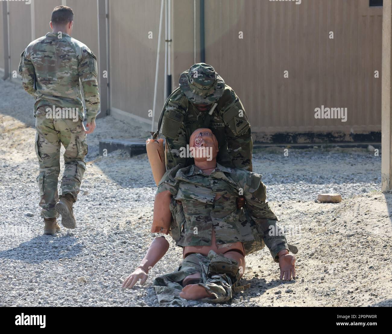 A cohort of new Combat Lifesavers receive CLS-TCCC training at Camp ...