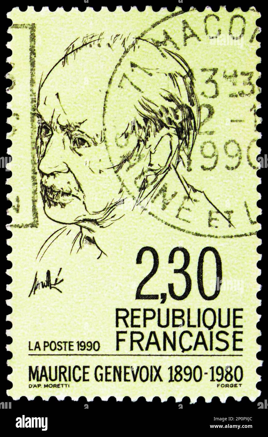 MOSCOW, RUSSIA - FEBRUARY 15, 2023: Postage stamp printed in France ...