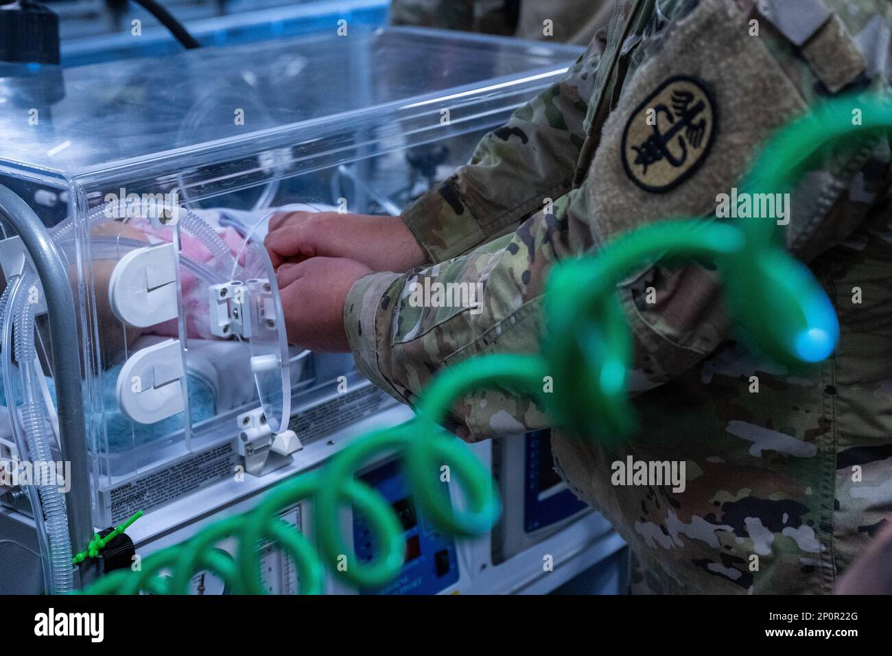 A Soldier from Tripler Army Medical Center checks respiratory equipment ...