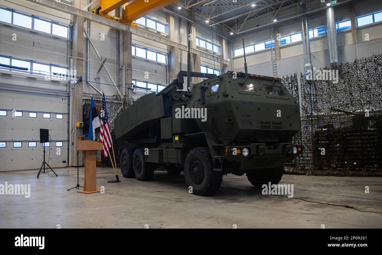 An M142 High Mobility Artillery Rocket System attached to the 1st ...