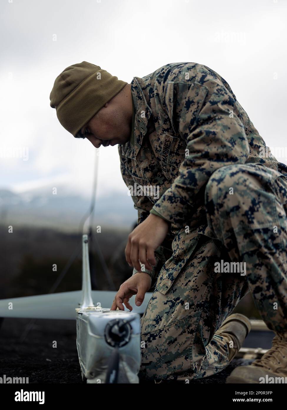 U.S. Marine Corps Lance Cpl. Aaron Delrio, a mortarman with 3d ...