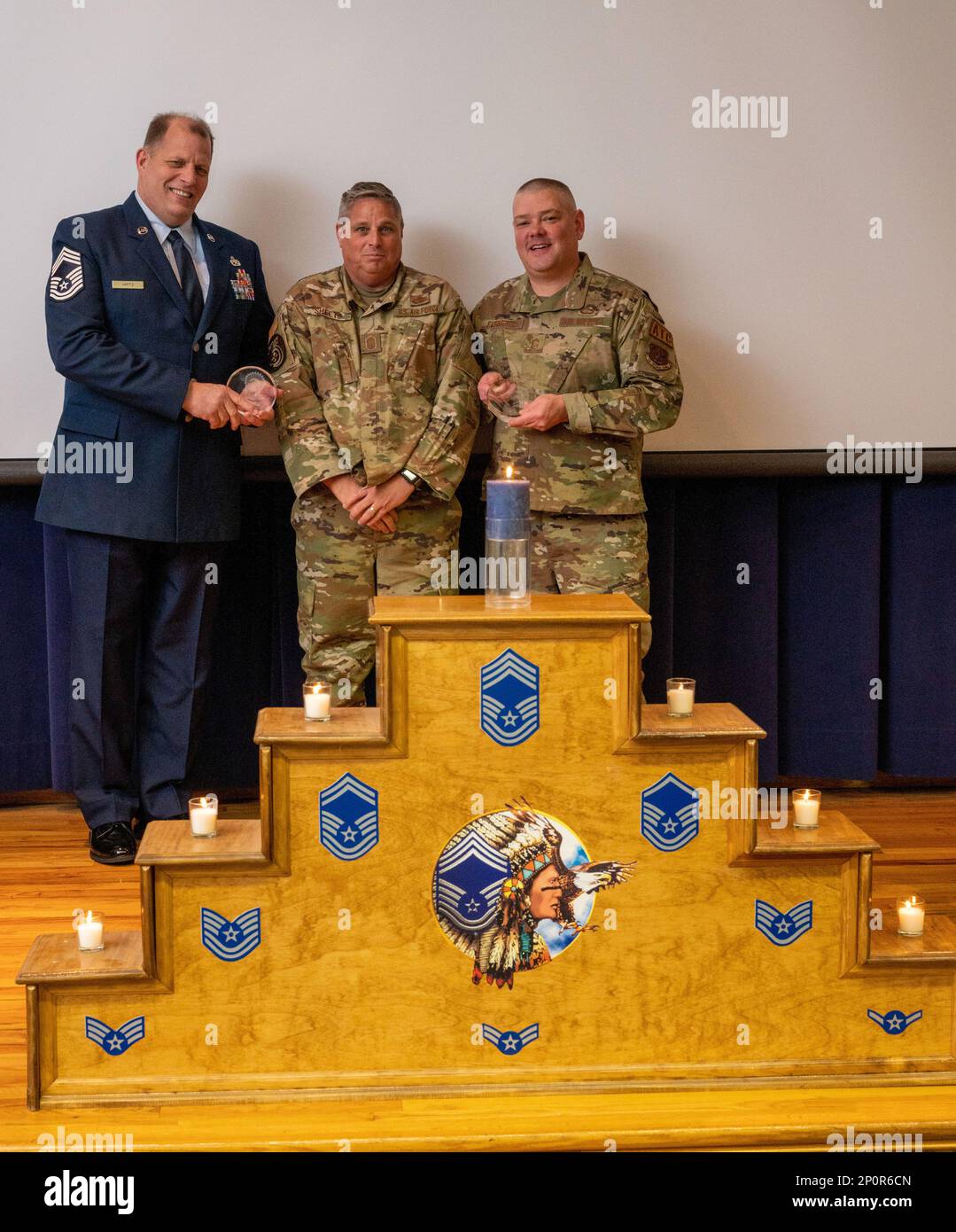 Chief Master Sgt. Rich Hritz, left, and Chief Master Sgt. Jason ...