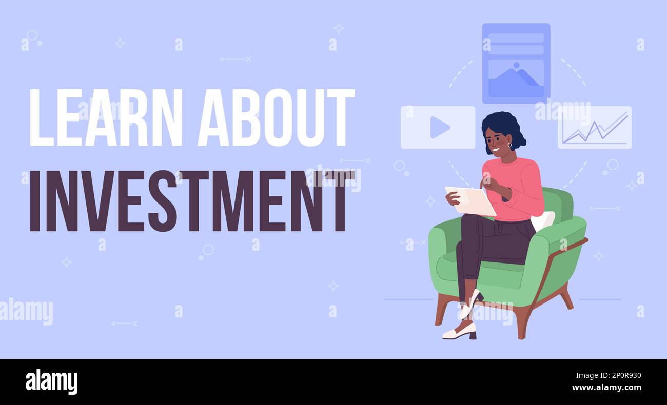 Learn about investment flat vector banner template Stock Vector Image ...