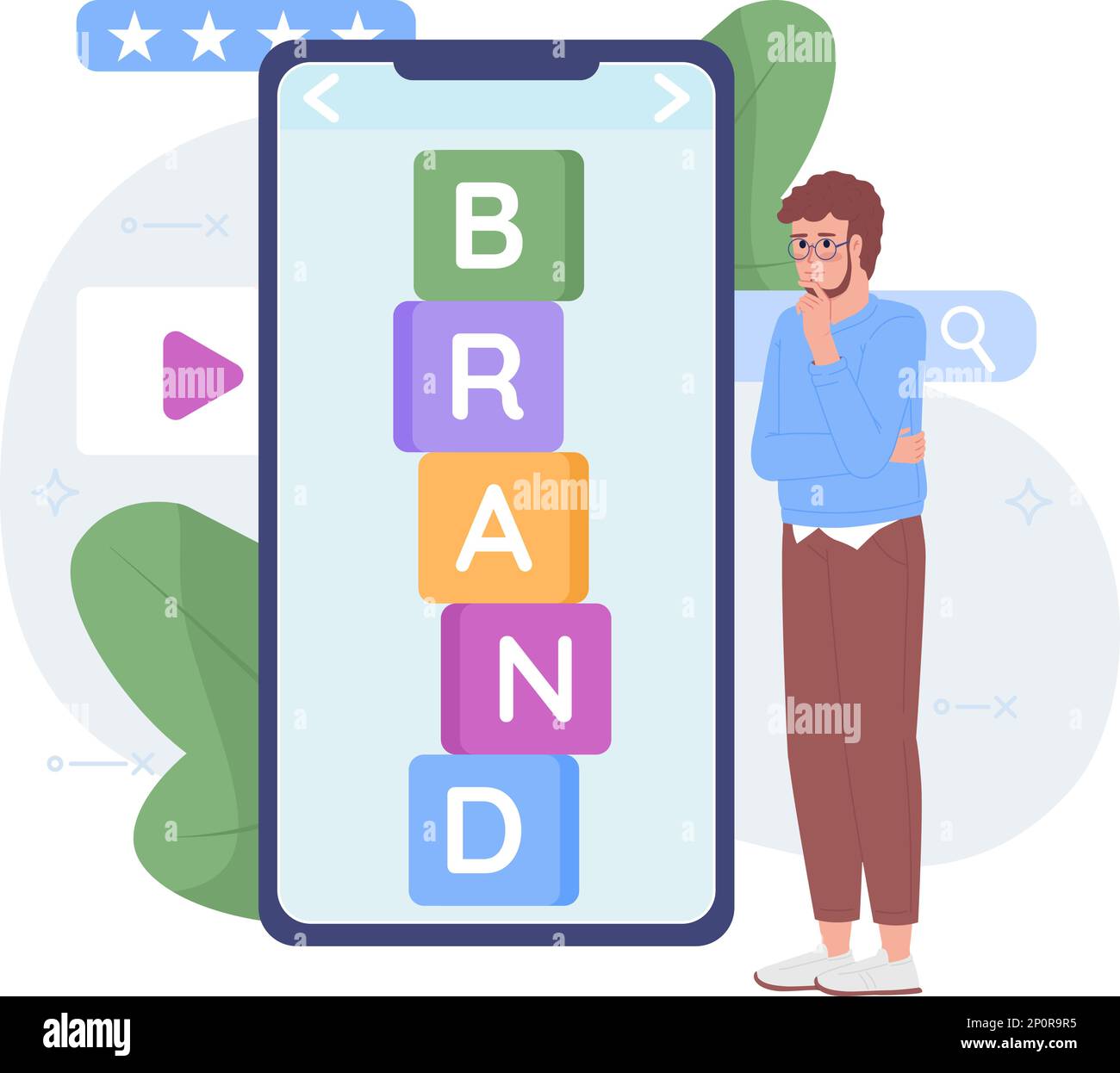 Building corporate branding on social media flat concept vector spot ...