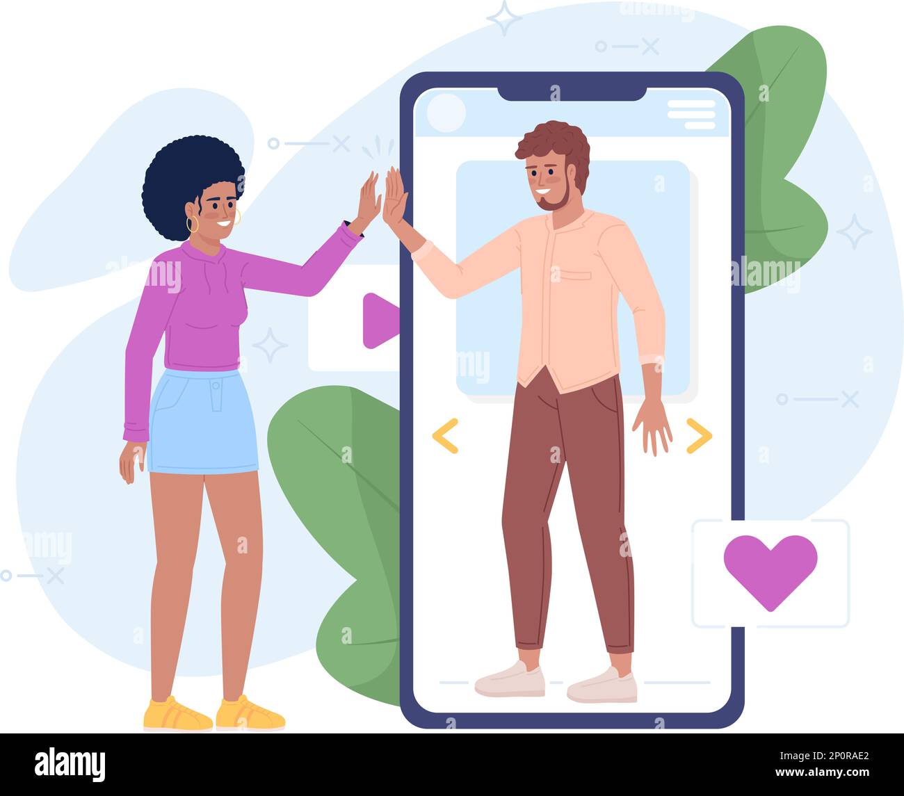 Engage with audience and communicate flat concept vector spot ...