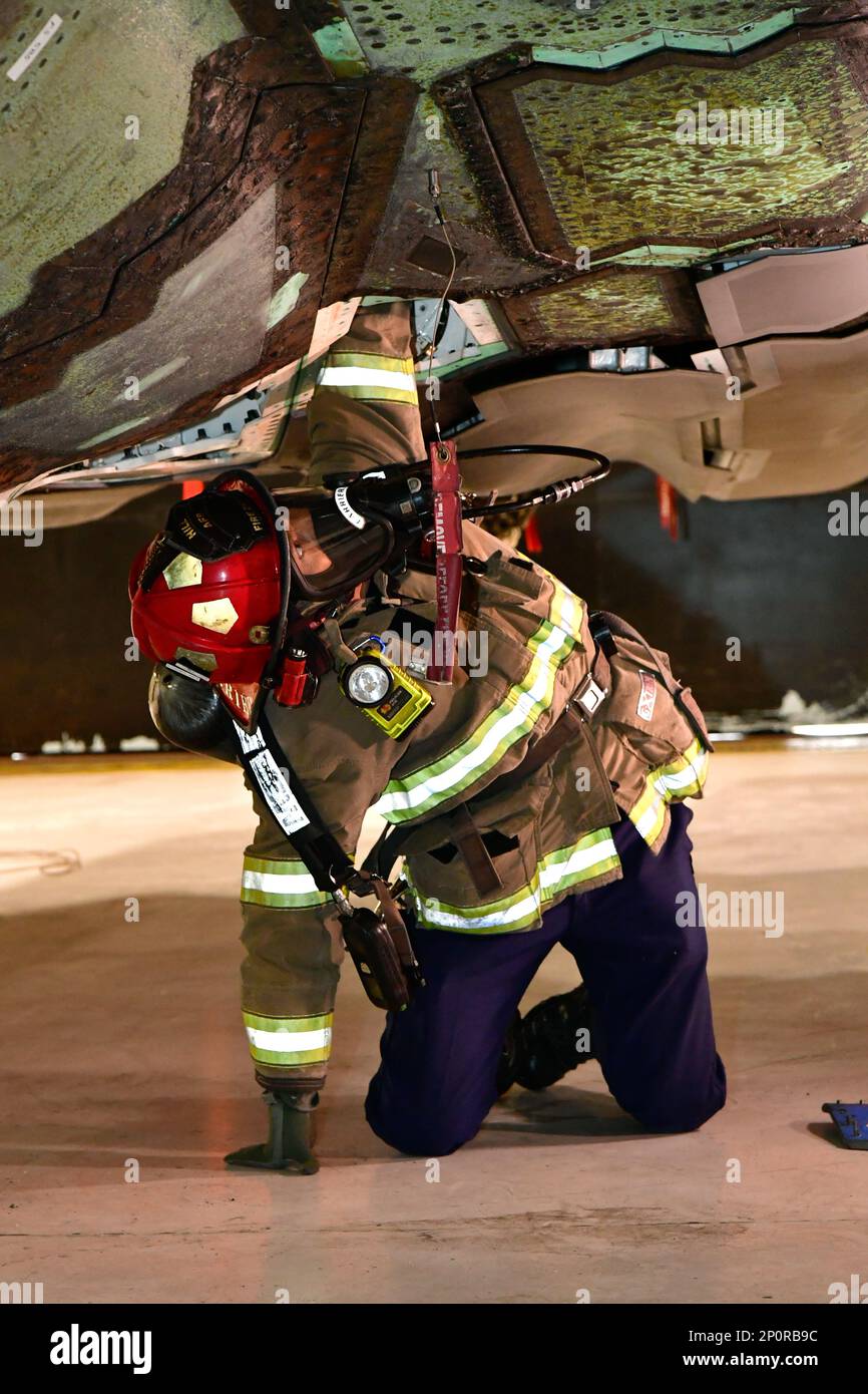 Chad Carrier, lead firefighter, 775th Civil Engineering Squadron Fire ...