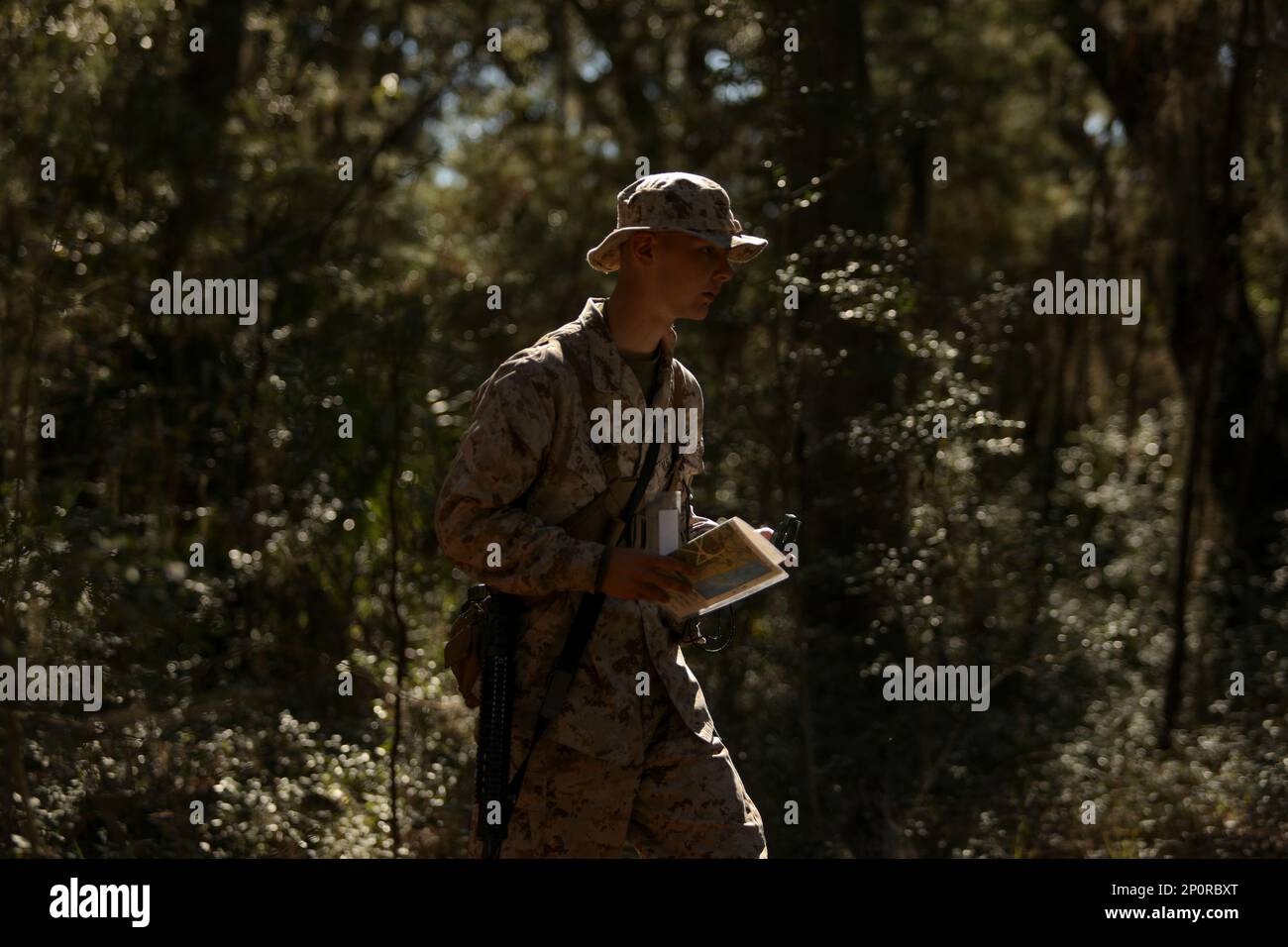 Recruits with Charlie Company, 1st Recruit Training Battalion, complete the Land Navigation ...