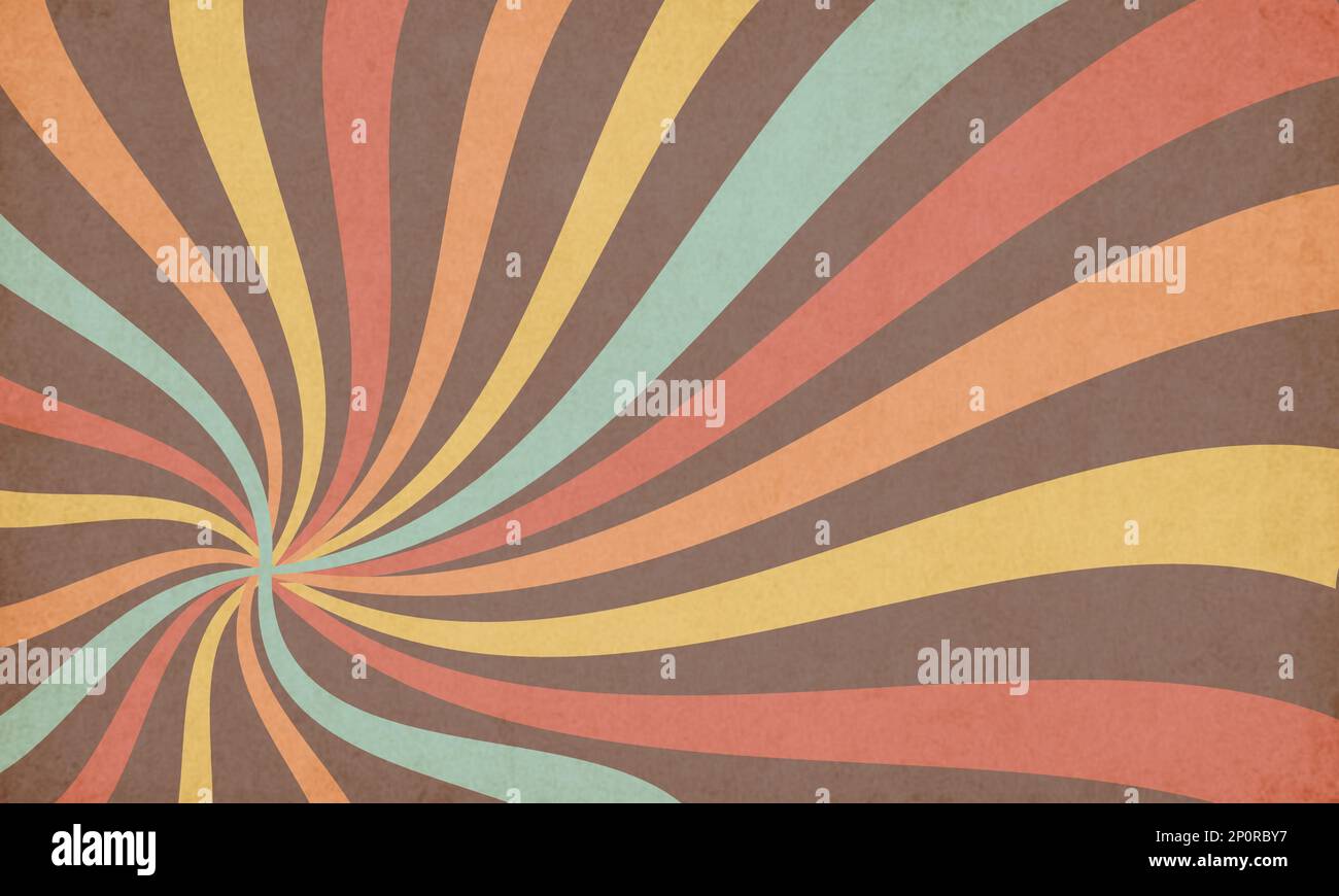 Rectangular Retro poster background 1970 hippie colors. simple old ...