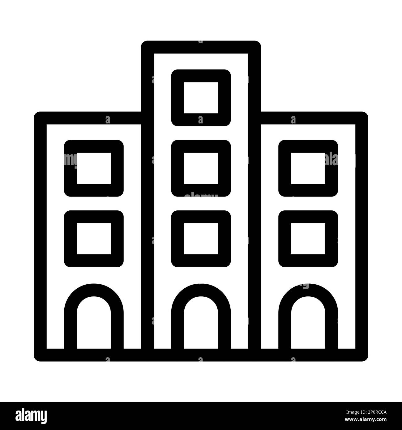 Building Vector Thick Line Icon Stock Photo - Alamy