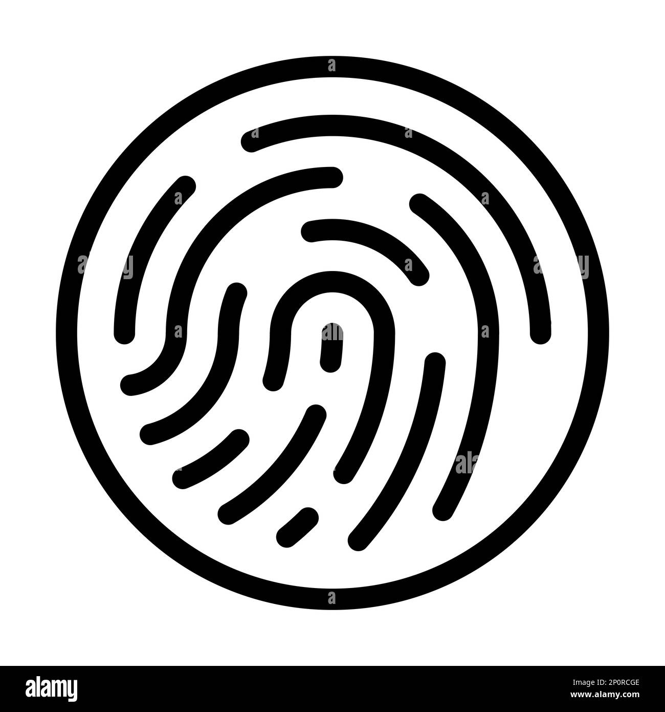 Fingerprint Vector Thick Line Icon Stock Photo - Alamy