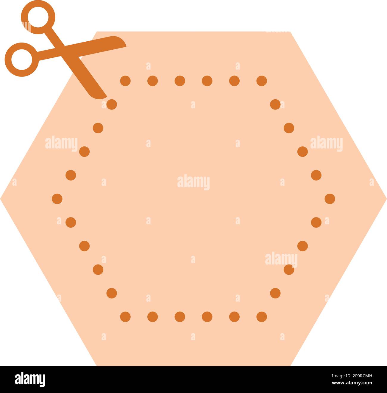 Cutting practice activites hexagon shape symbol element for preschool ...