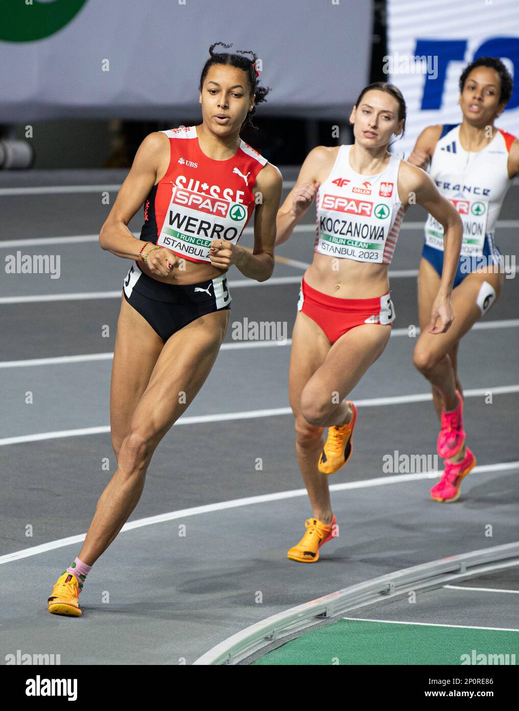 Audrey Werro of Switzerland competing in heat four of the women’s 800m ...
