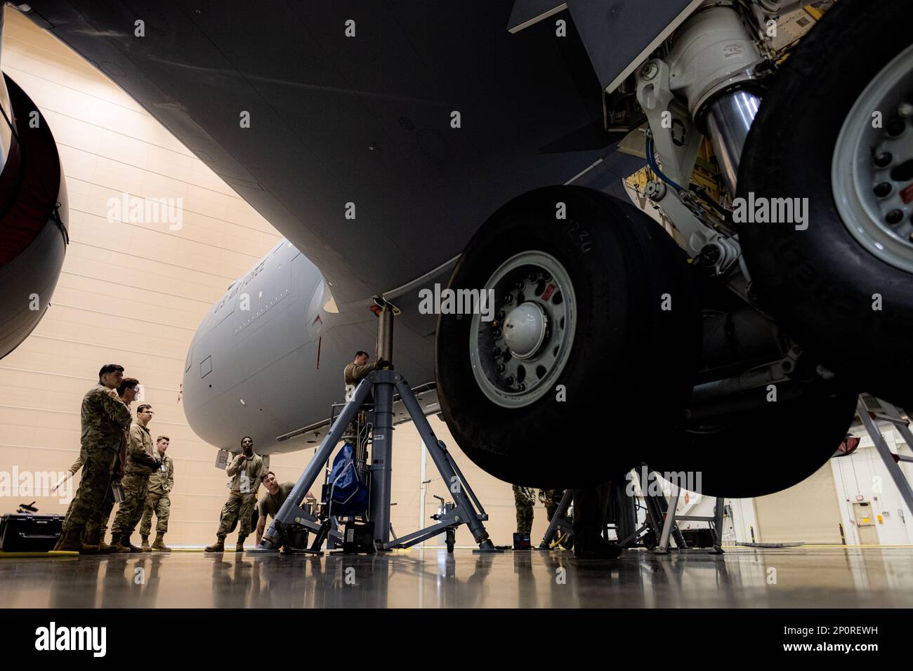 Airmen assigned to the 305th Maintenance Squadron aircraft maintenance check team operate a ...