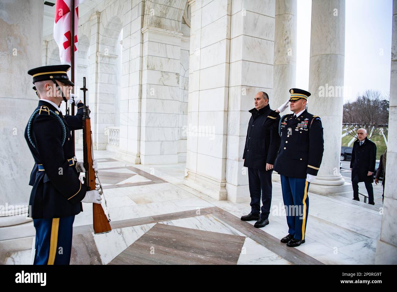 U.S. Army Col. David Rowland (right), commander, 3d U.S. Infantry ...