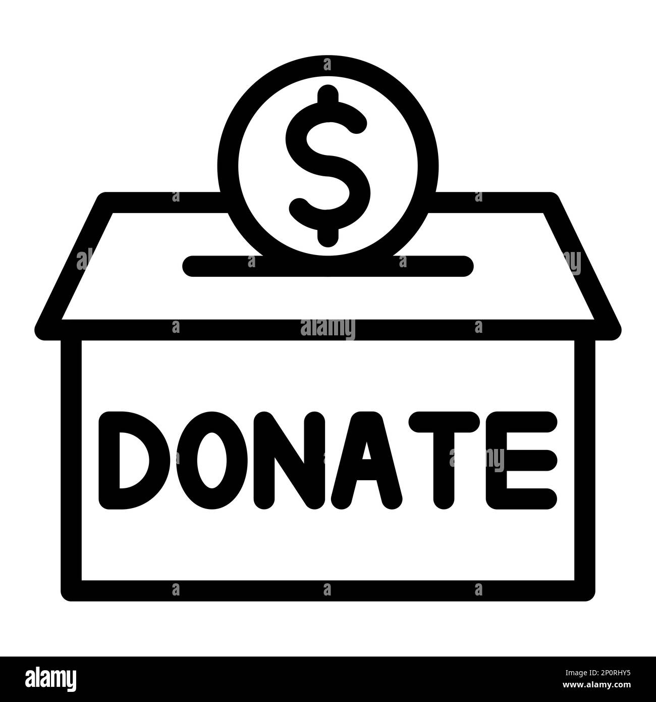 Donations Vector Thick Line Icon For Personal And Commercial Use Stock ...