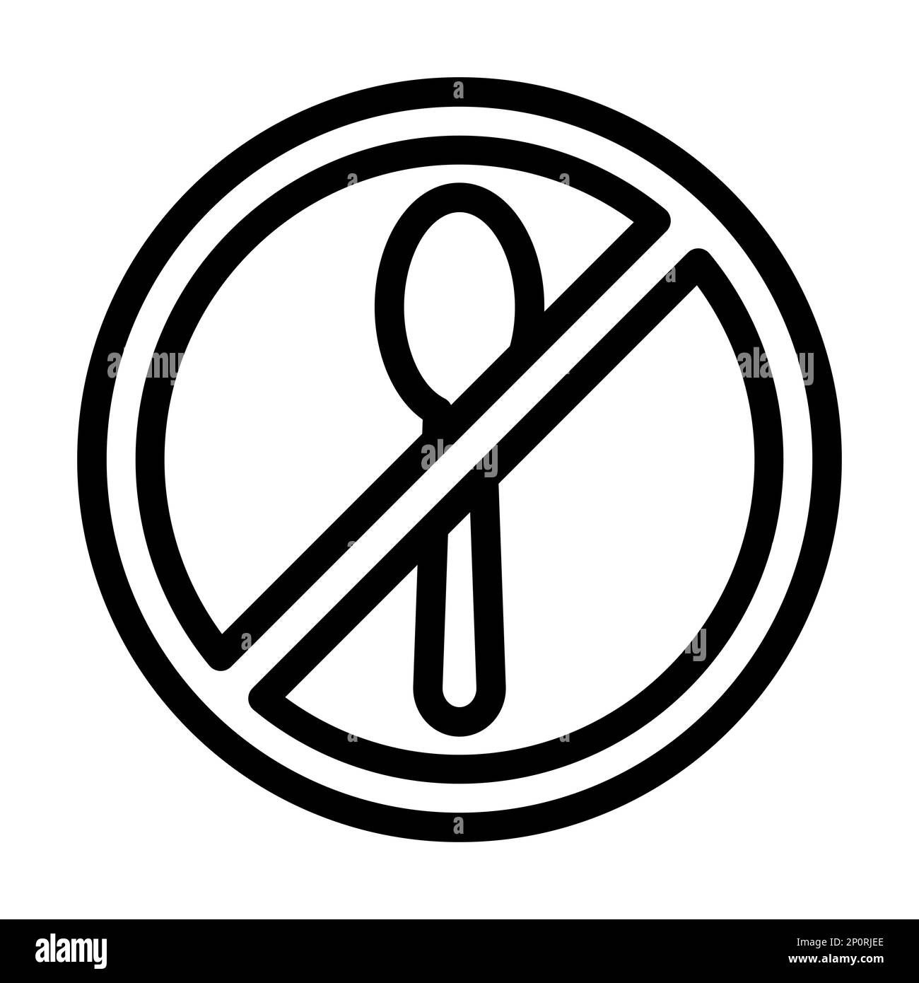 No Food Vector Thick Line Icon For Personal And Commercial Use Stock ...
