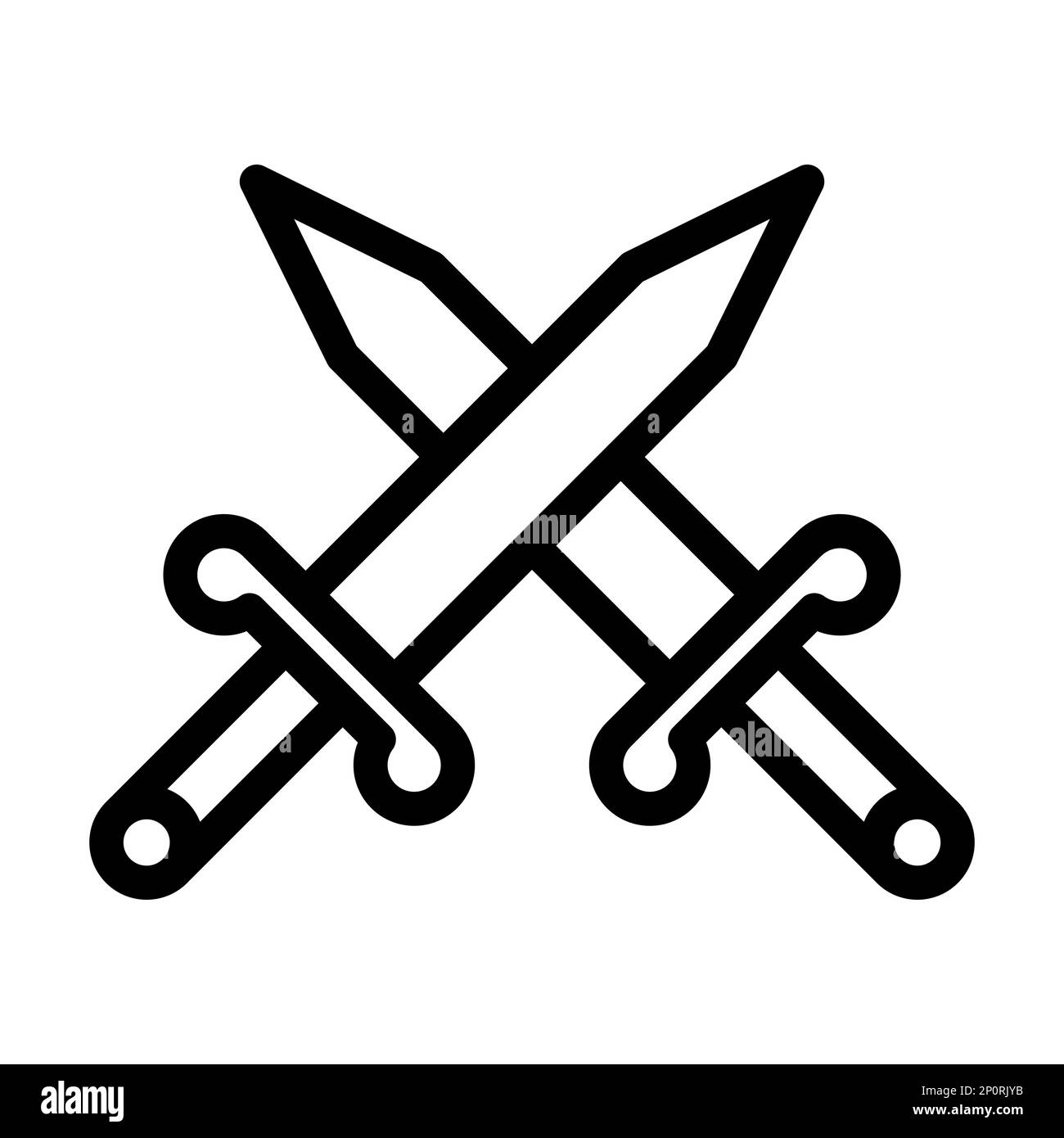 Two Swords Vector Thick Line Icon For Personal And Commercial Use Stock ...