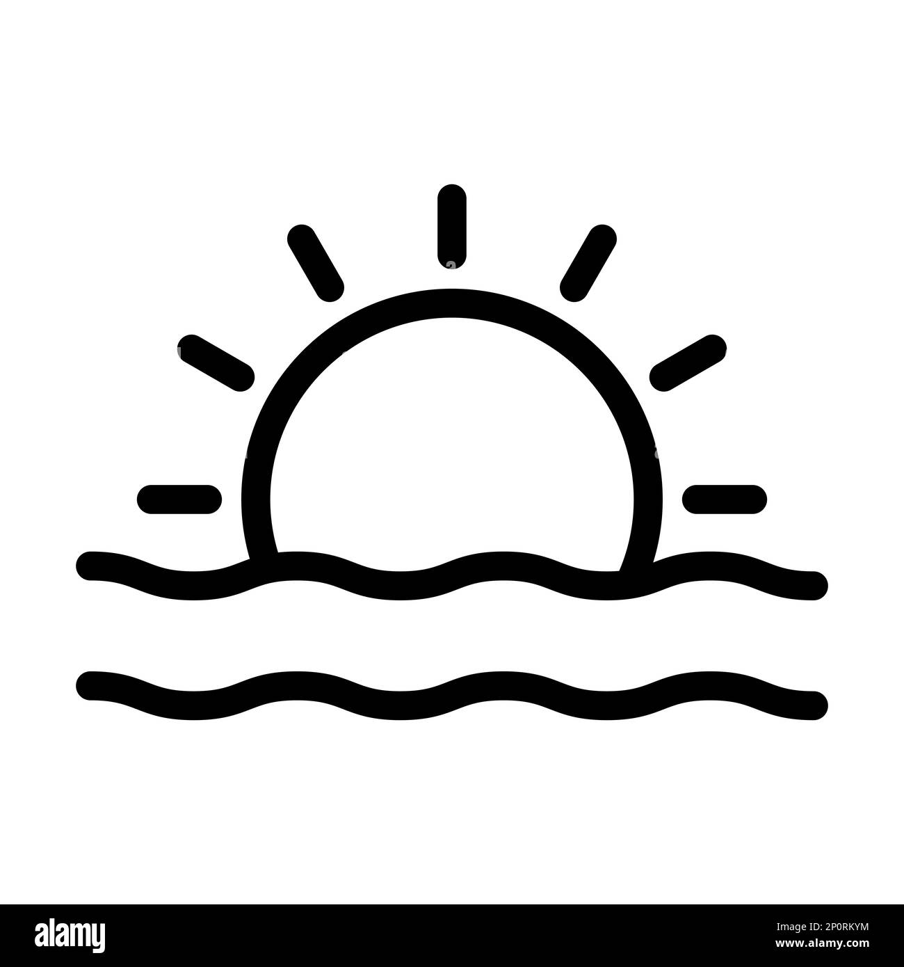 Sunset Vector Thick Line Icon For Personal And Commercial Use Stock Photo - Alamy