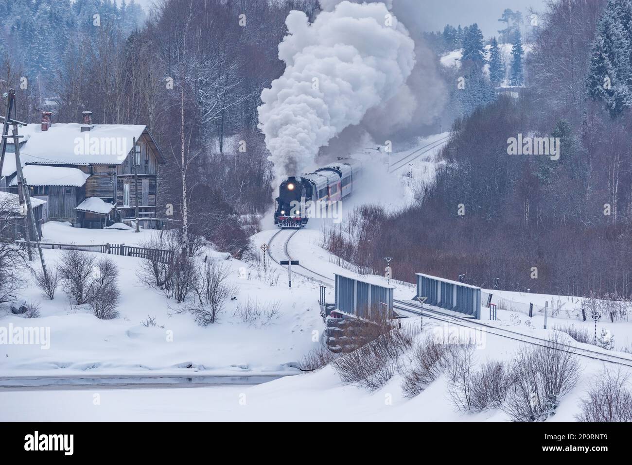 Russian train snow rural hi-res stock photography and images - Alamy